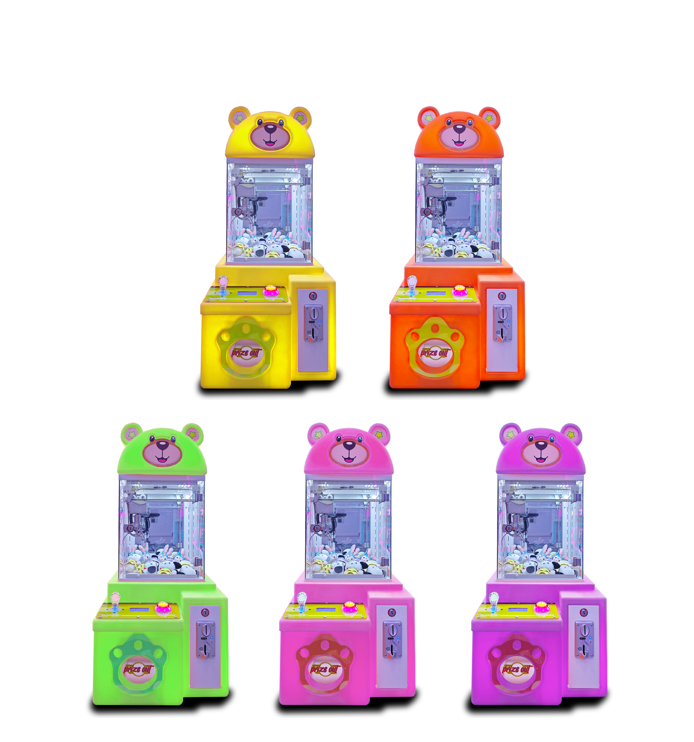 Bear Pink Coin Operated Amusement Game Center Mini Claw Machine – zormen