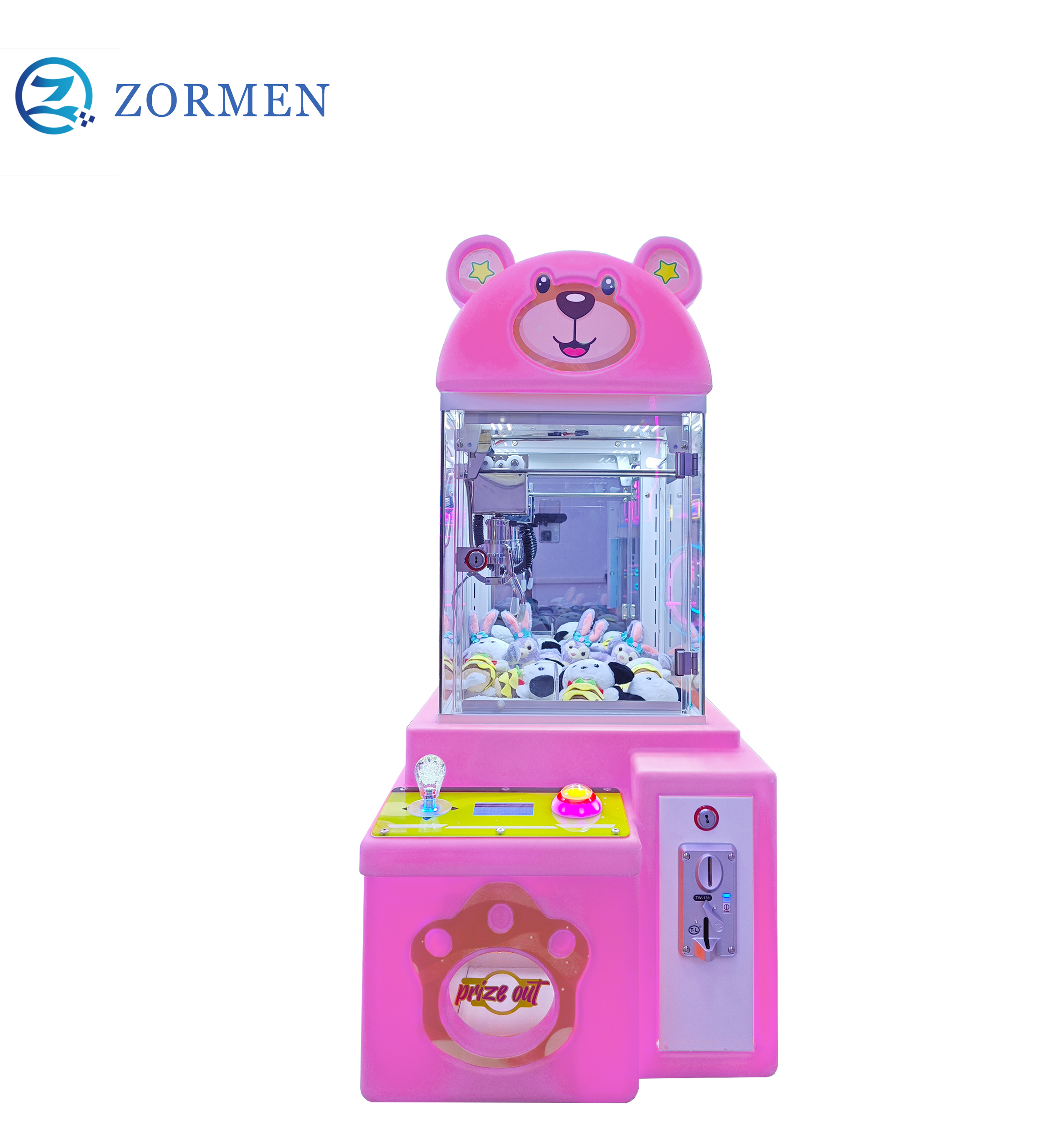 Bear Pink Coin Operated Amusement Game Center Mini Claw Machine – zormen