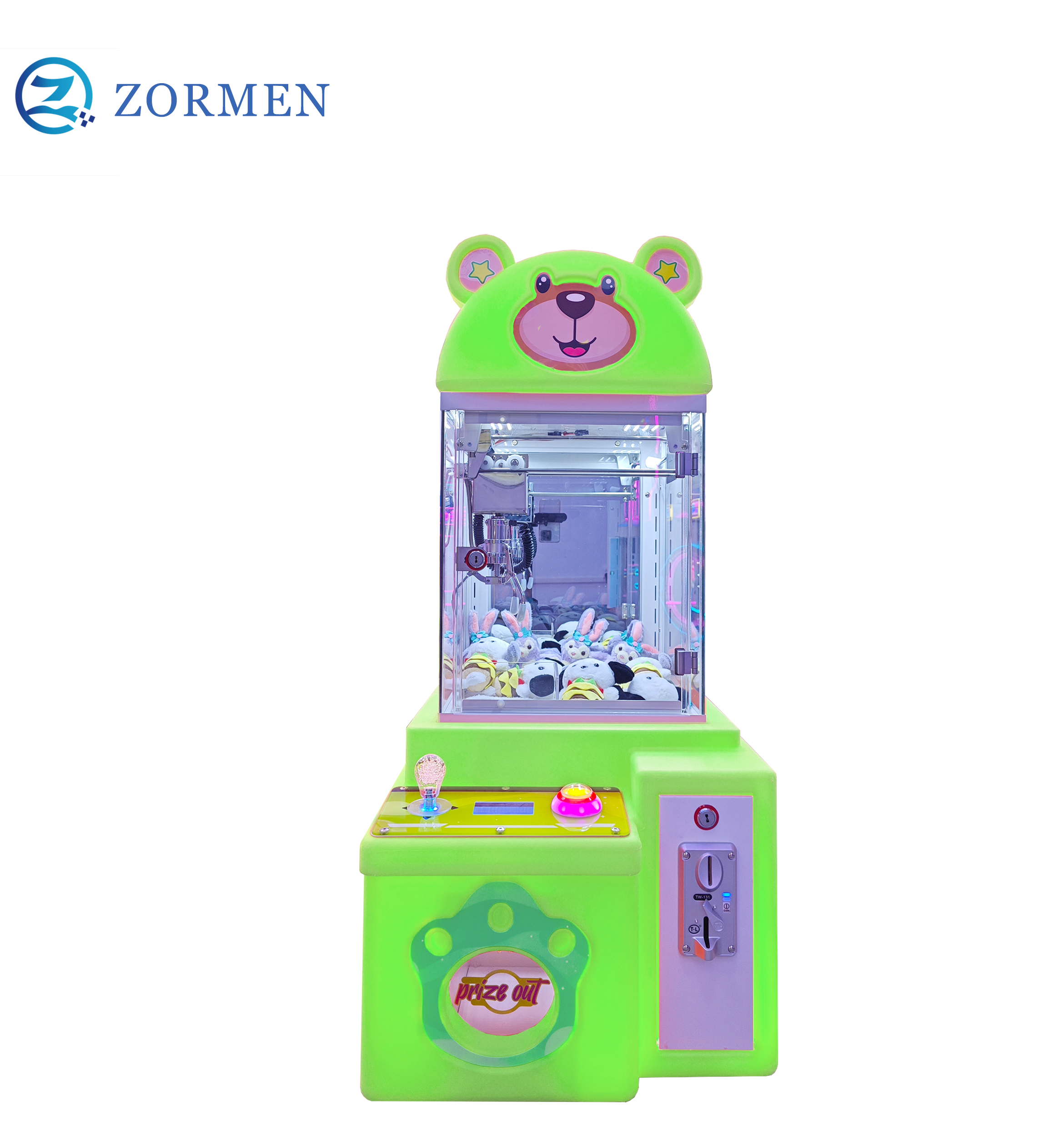 Bear Green Coin Operated Amusement Game Center Mini Claw Machine – zormen