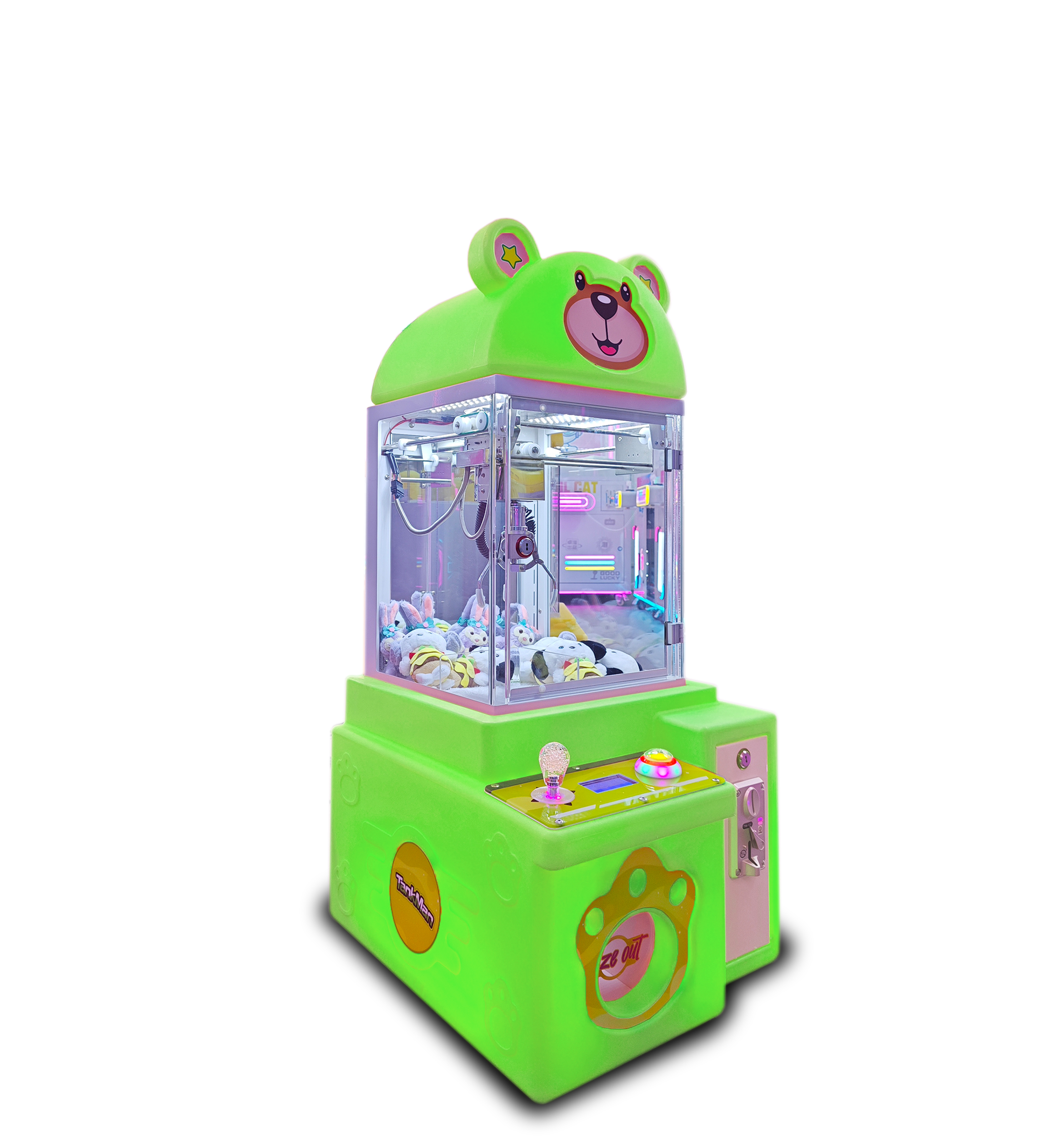 Bear Green Coin Operated Amusement Game Center Mini Claw Machine – zormen