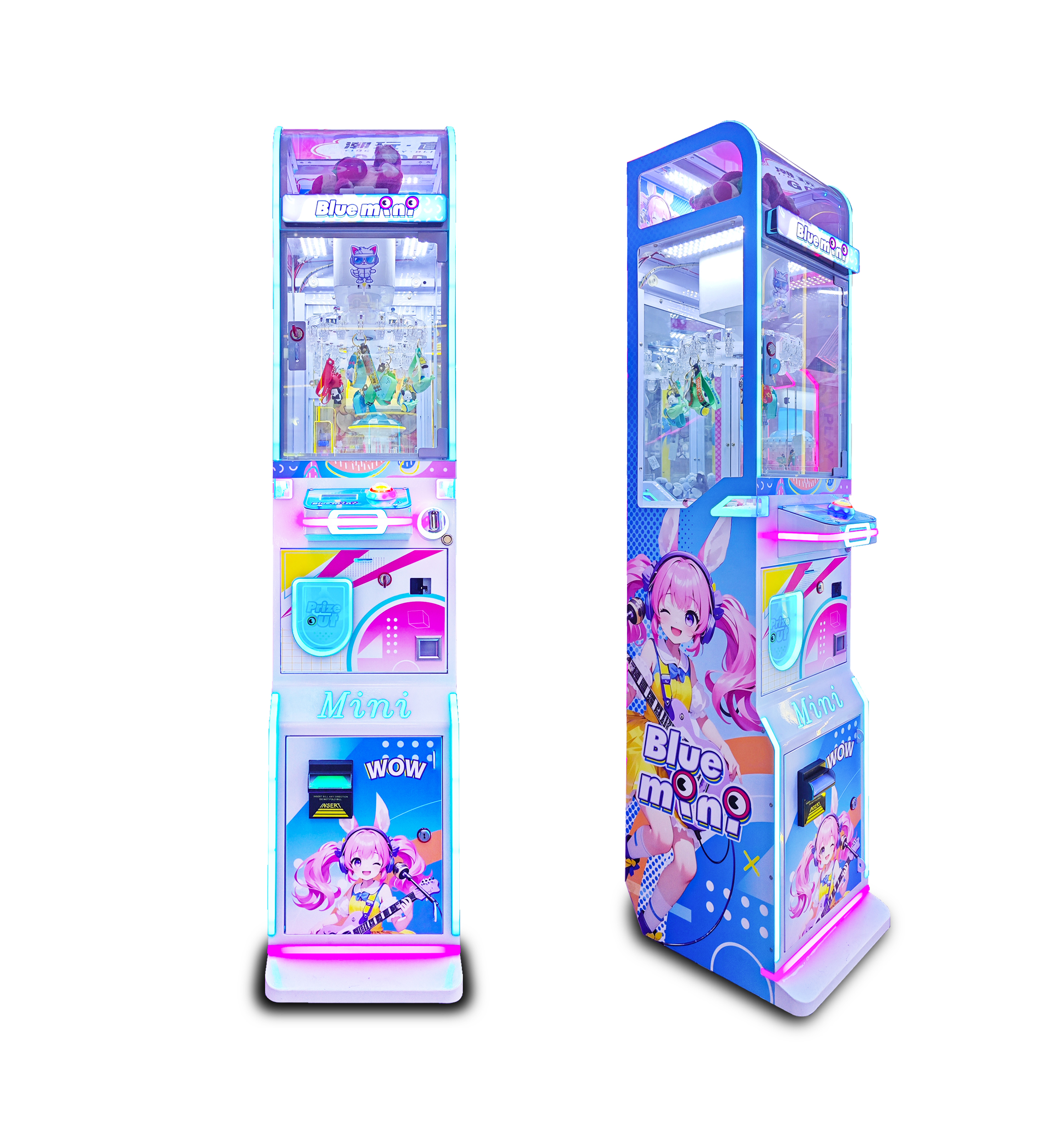 Children’s Coin Operated Vending Game Toy Commercial Blue Doll Crane ...