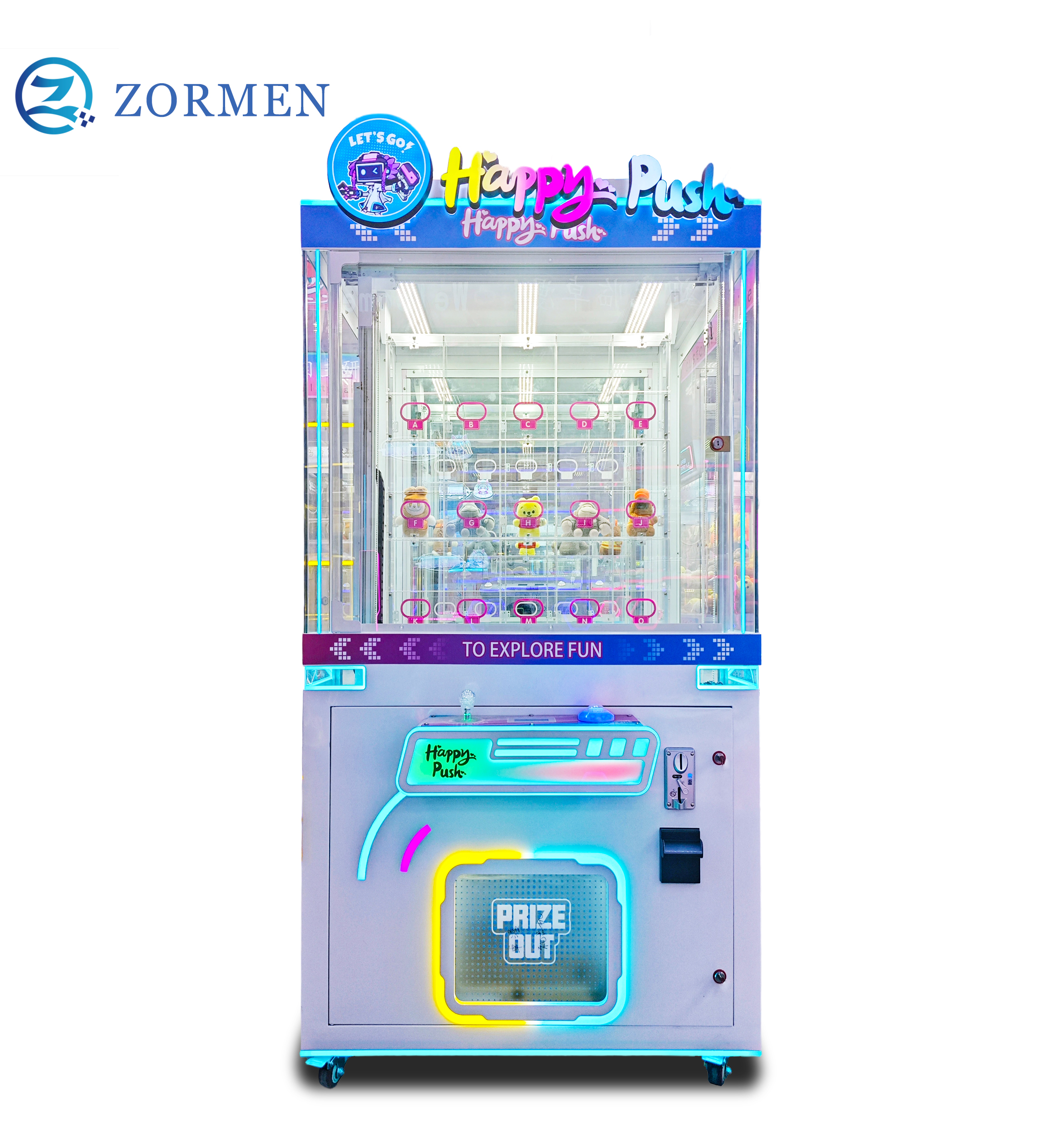 Coin Operated Game Machine Push Win Prize Machine Gift Vending Game ...